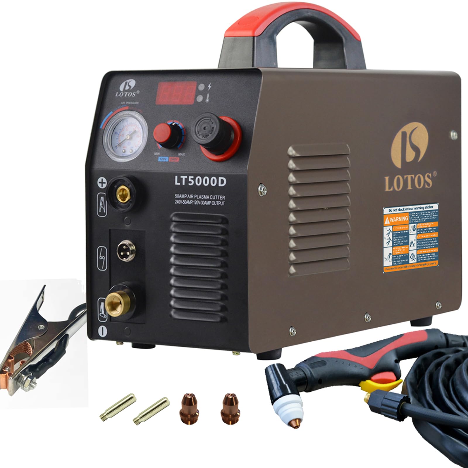 LOTOS LT5000D Plasma Cutter, 2024 Upgraded 5/8 inch 16mm Clean Cut 3/4 inch 20mm Severance Cut ...