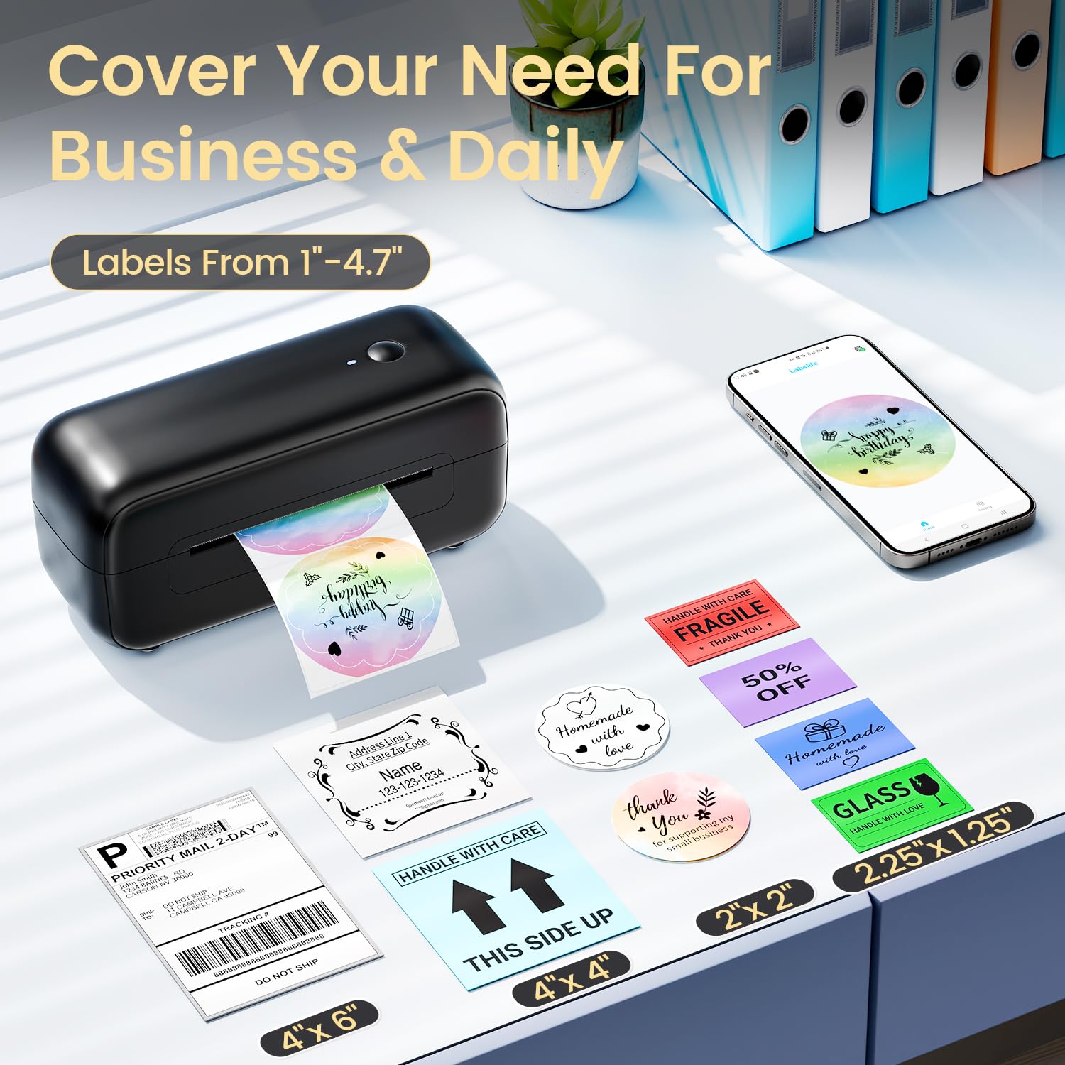 Phomemo Bluetooth Shipping Label Printer 4x6, 2025 Upgrade Desktop ...