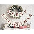 Amazon.com: Whaline 2Pcs Christmas Burlap Banner Felt Merry Christmas ...