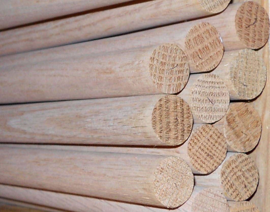 1-1/4" X 8' Red Oak Curtain / Closet Dowel Rod - Wood Moldings And ...