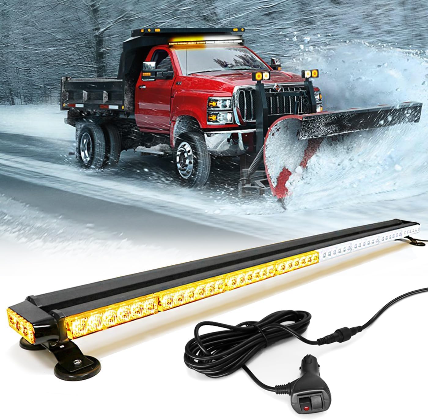FOXCID 48'' 104 LED Emergency Strobe Rooftop Flashing Light Bar, Double ...