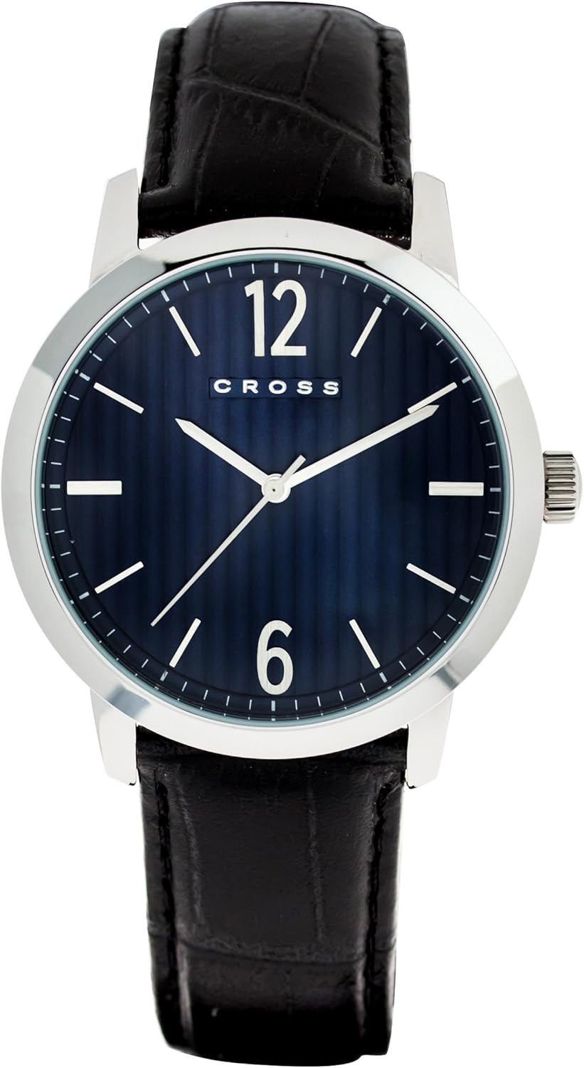 Cross Watch Men's Quartz Watch with Blue Dial Analogue Display and ...