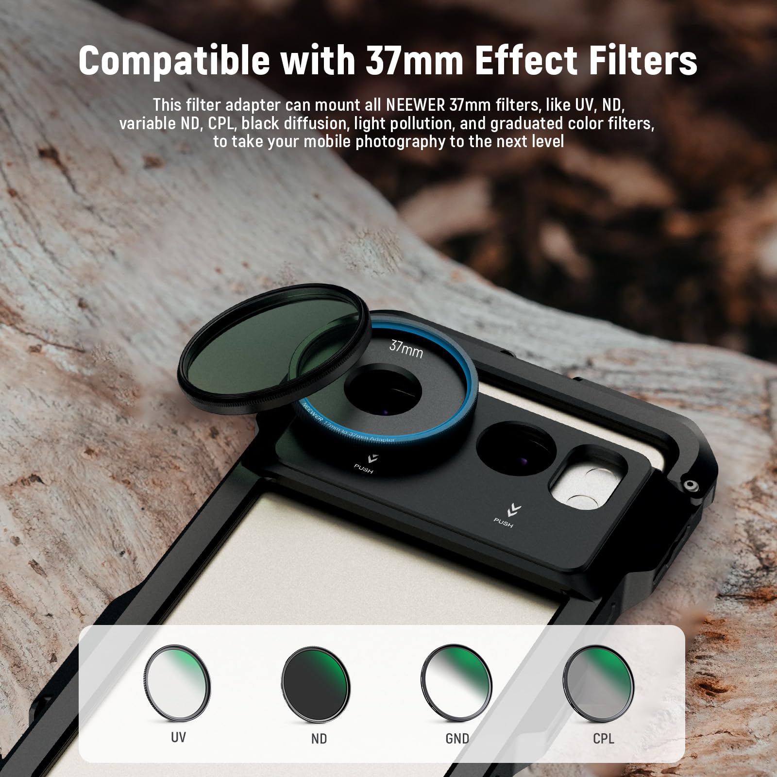 Mua NEEWER 17mm to 37mm Lens Filter Adapter Ring, Compatible with Beastgrip 37mm Lenses Phone ...