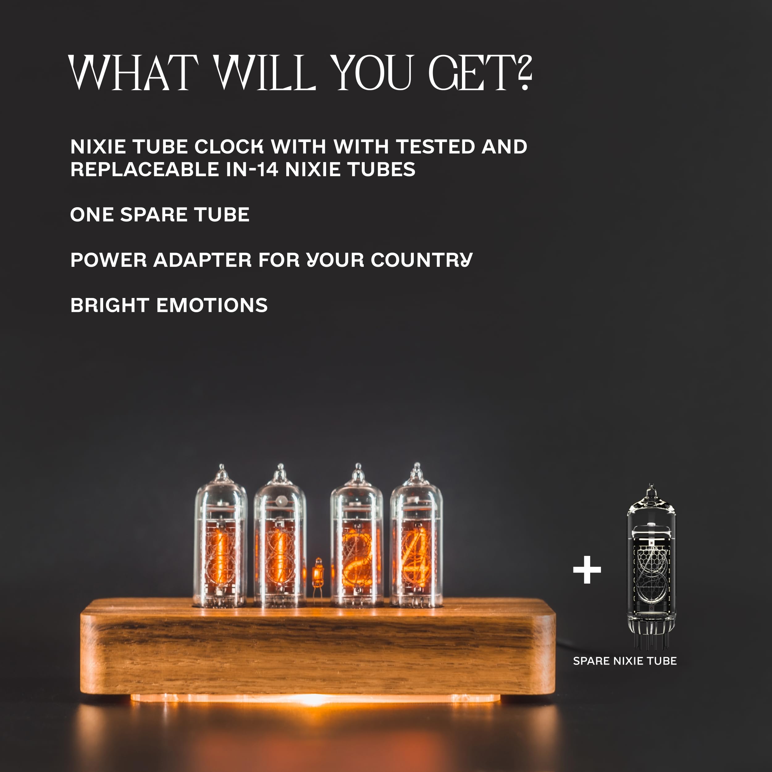 Mua Authentic Nixie Tube Clock with Replaceable IN-14 Nixie Tubes ...