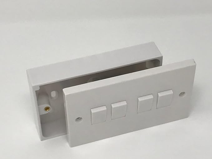 4 GANG 2 WAY LIGHT SWITCH WITH DOUBLE BACKBOX PATTRESS: Amazon.co.uk ...