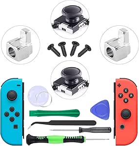 Amazon.com: Joy-Con Joystick Analog Replacement Thumb Sticks & Metal ...