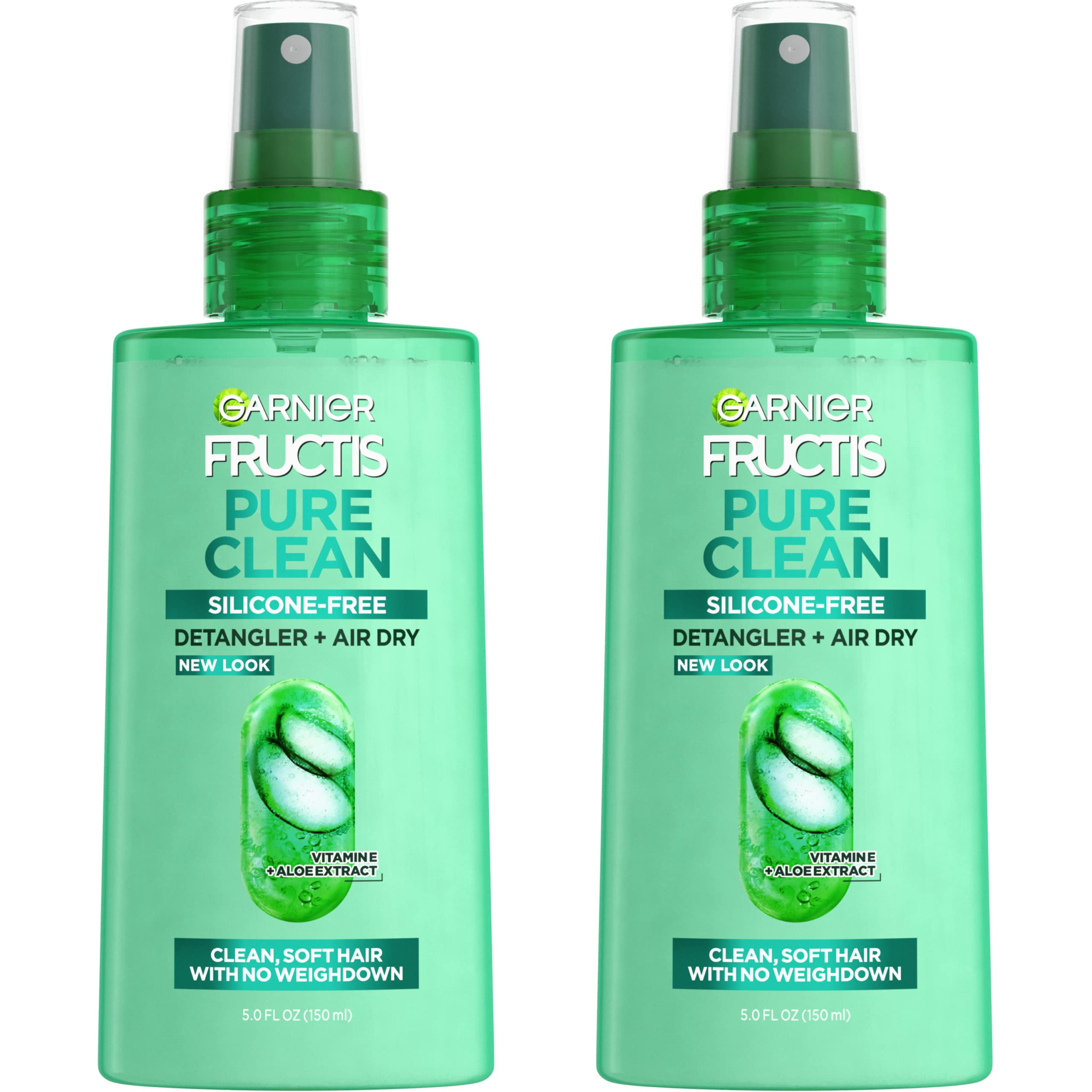 Garnier Fructis Pure Clean Detangler + Air Dry Spray, 5.0 Fl Oz, 2 ...