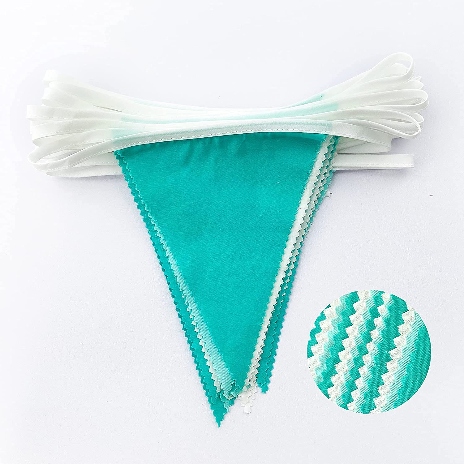 10M/32.8 Ft Aqua Green Bunting Banner Party Decorations Triangle Flag ...