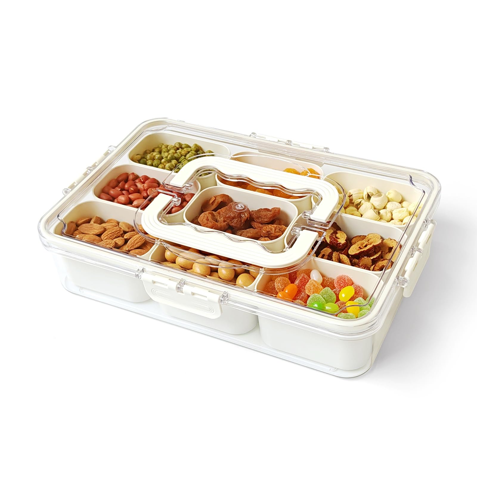 YITIHOME Snackle Box Container, Divided Serving Tray with Lid and ...