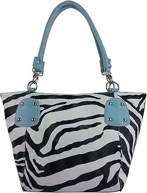 Amazon.com: Fash Large Zebra Print Faux Leather Tote Handbag-women Hand ...