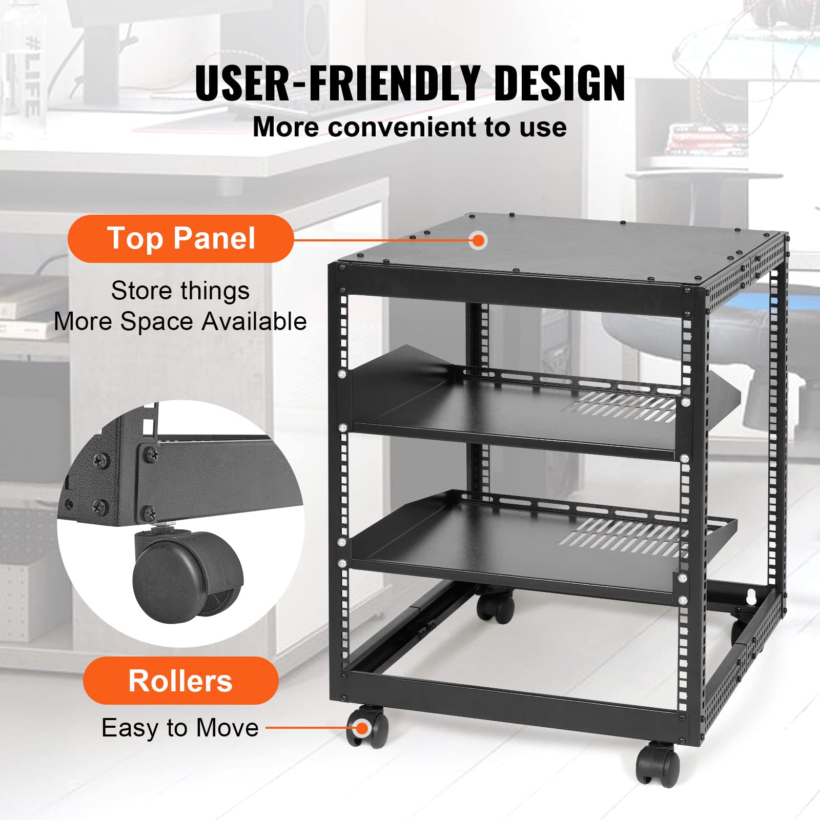 Mua VEVOR 12U Open Frame Server Rack, 23-40 in Adjustable Depth, Free ...