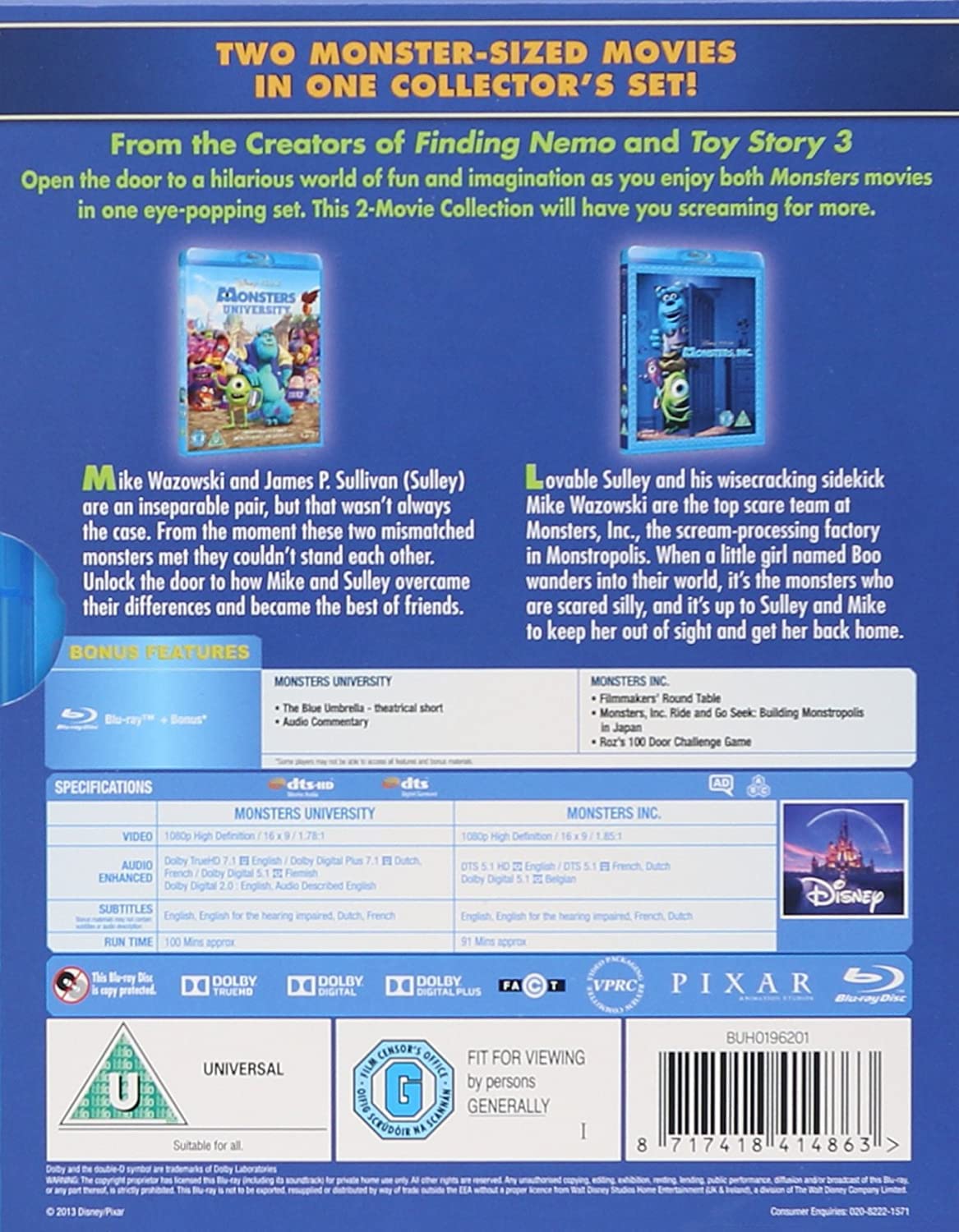 Mua Monsters University/Monsters Inc. (2-Movie Collection) [blu ray ...