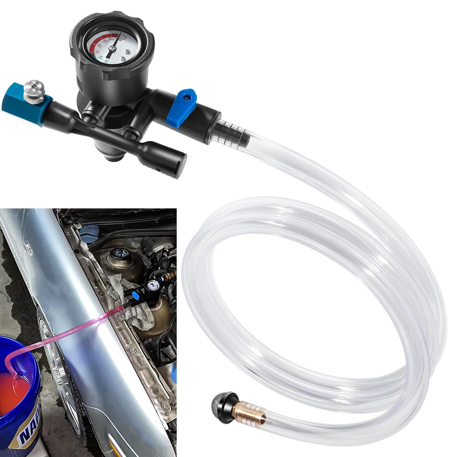 75260 Vacuum Coolant Fill Kit Coolant System Refiller Kit with Air Lock ...