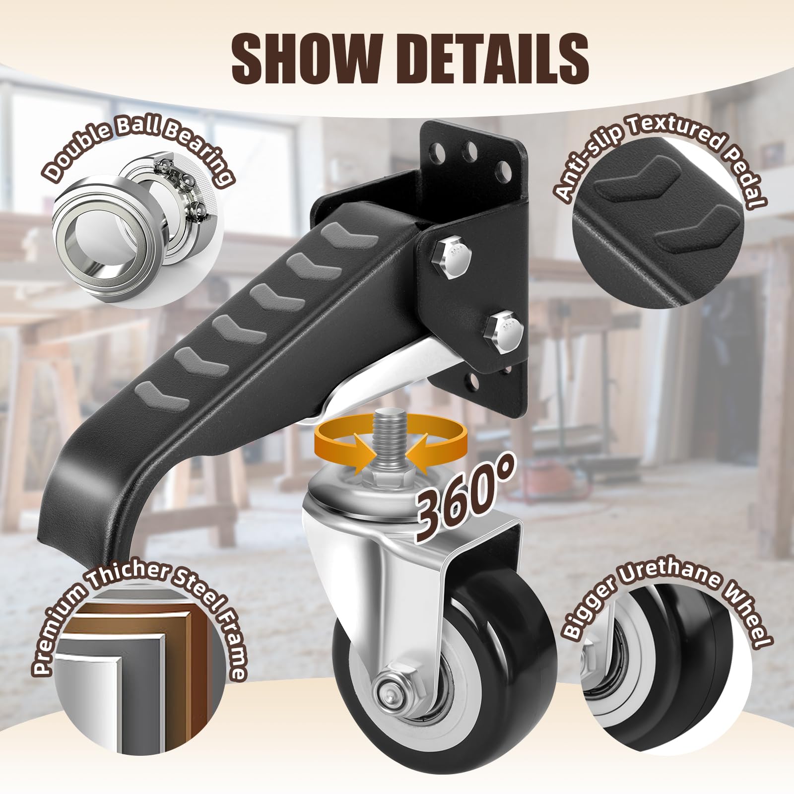 Mua SPACECARE Workbench Casters kit 600Lbs Heavy Duty Quick Release 2 ...