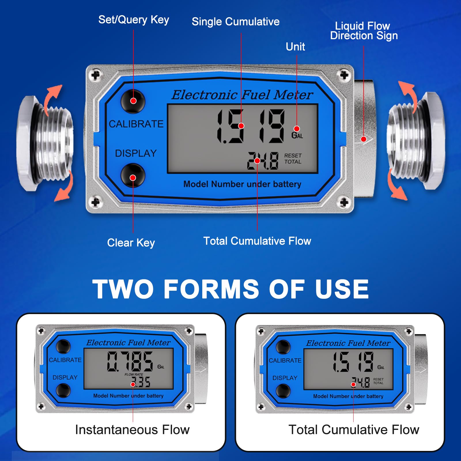 Mua Flow Meter 1 inch Digital Turbine Fuel Meter,Waterproof Inline NPT ...