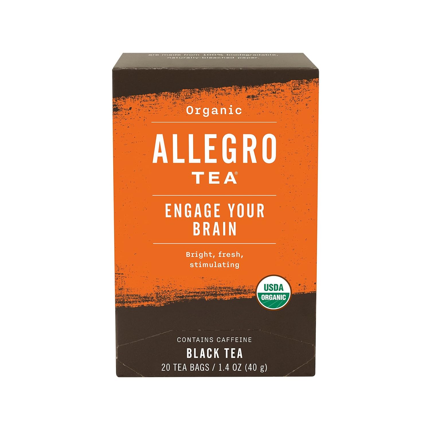 Allegro Coffee Allegro Tea, Organic Engage Your Brain Tea Bags, 20 ct