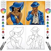 Amazon.com: 2 Pack Paint and Sip Canvas Painting Kit Pre Drawn Canvas for Painting for adults ...