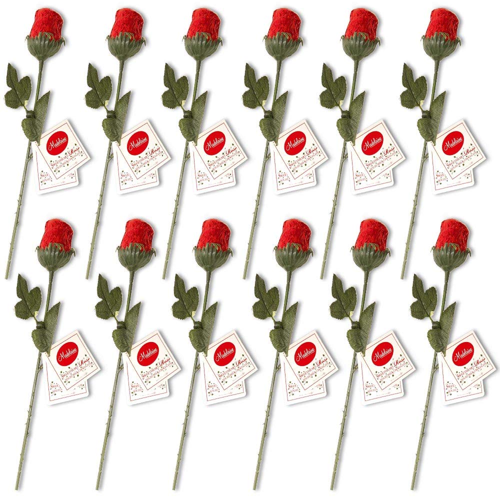Amazon.com : Madelaine Chocolate Sweetheart Edible Roses - Solid ...