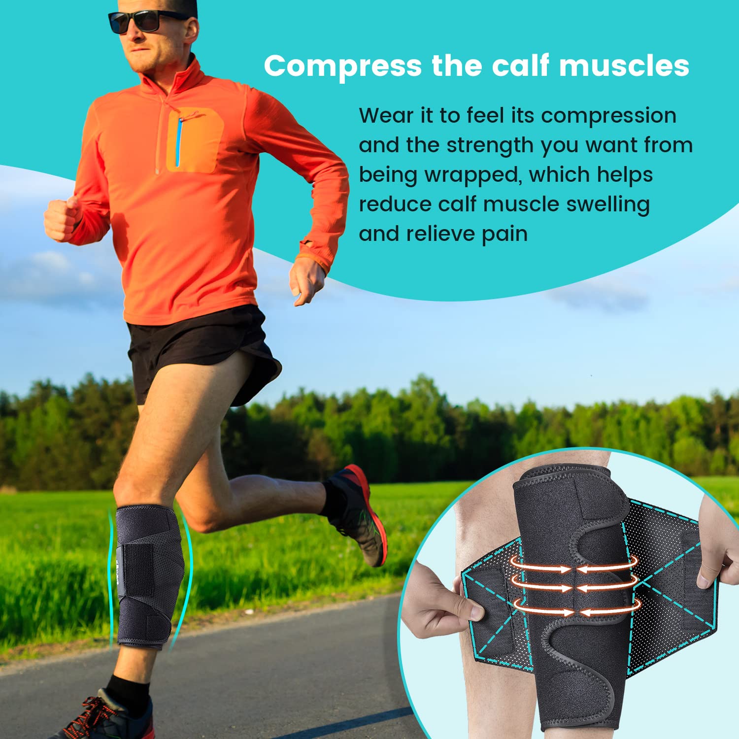 Mua Calf Brace Leg Compression Sleeves for Men & Women, Shin Splints ...