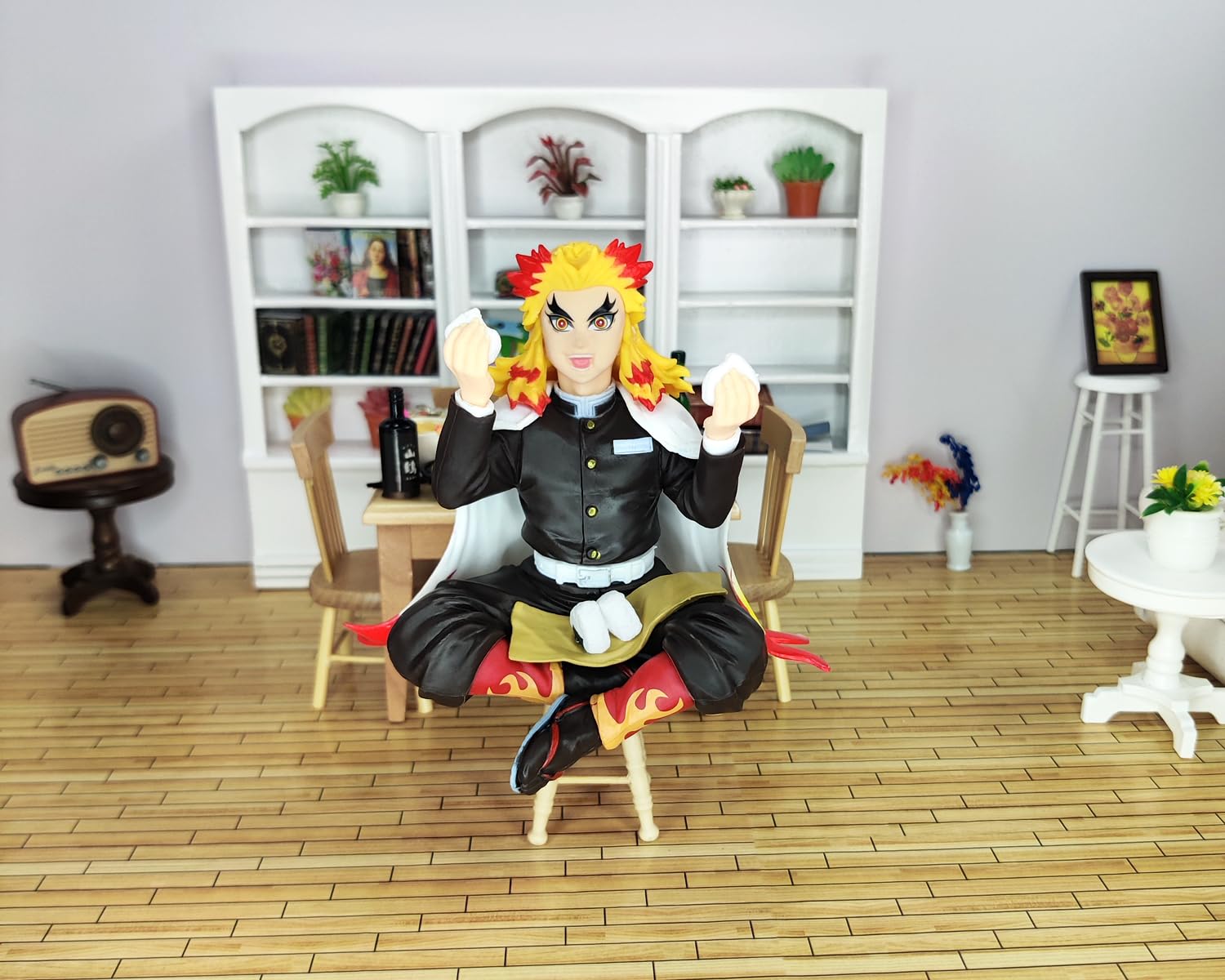 Rengoku Figure Eating Rice Balls Sitting Pose Demon Action Figures ...