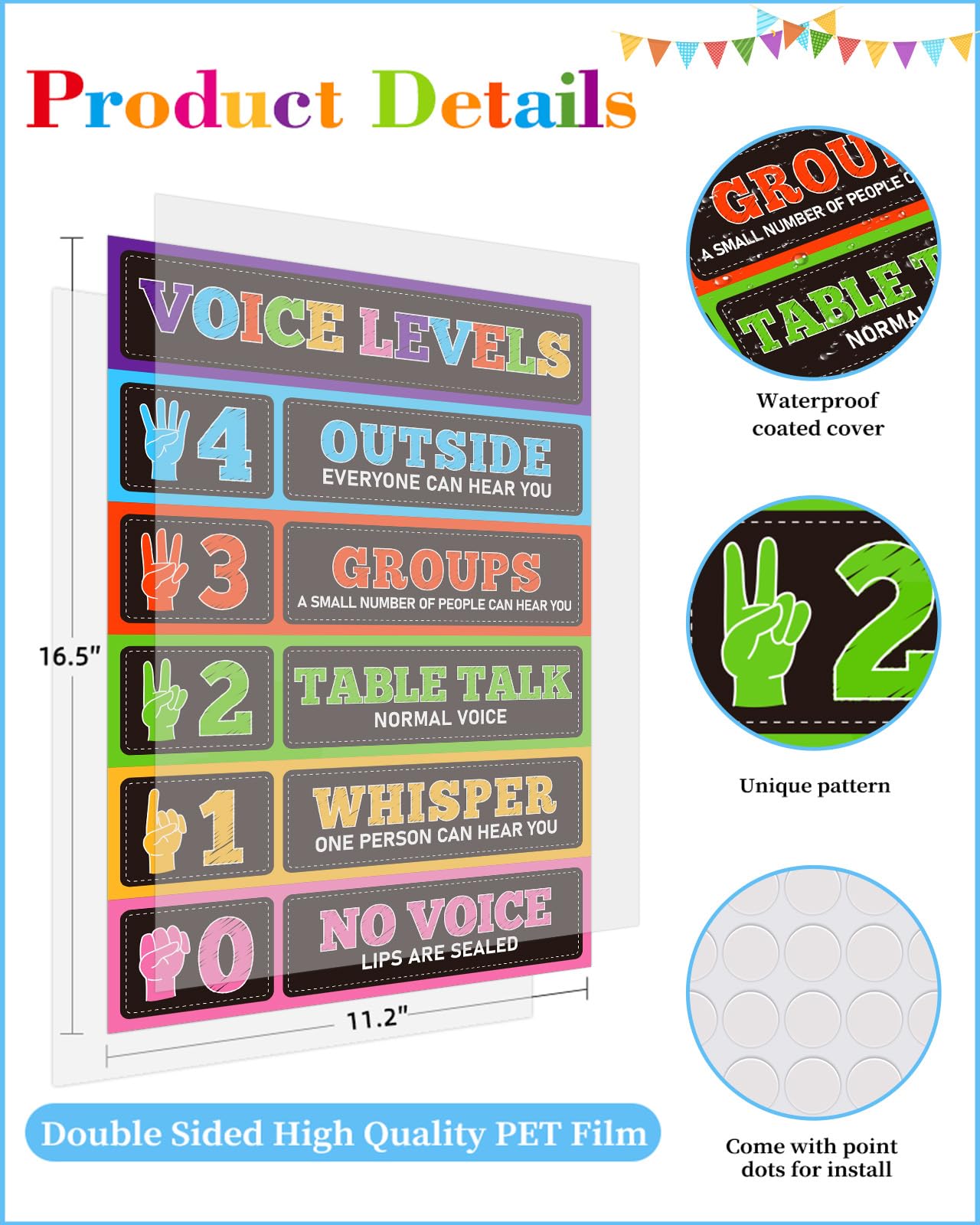 Mua D24TIME Voice Level Chart for Classrooms - Waterproof 11.2''x 16.5 ...