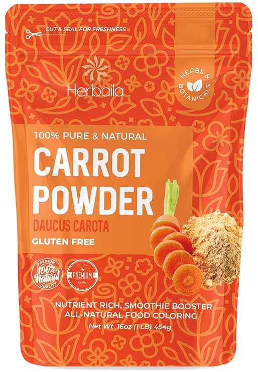 Carrot Powder 16oz (1 lb), Pure Dried Carrot Juice Powder, Smoothie ...