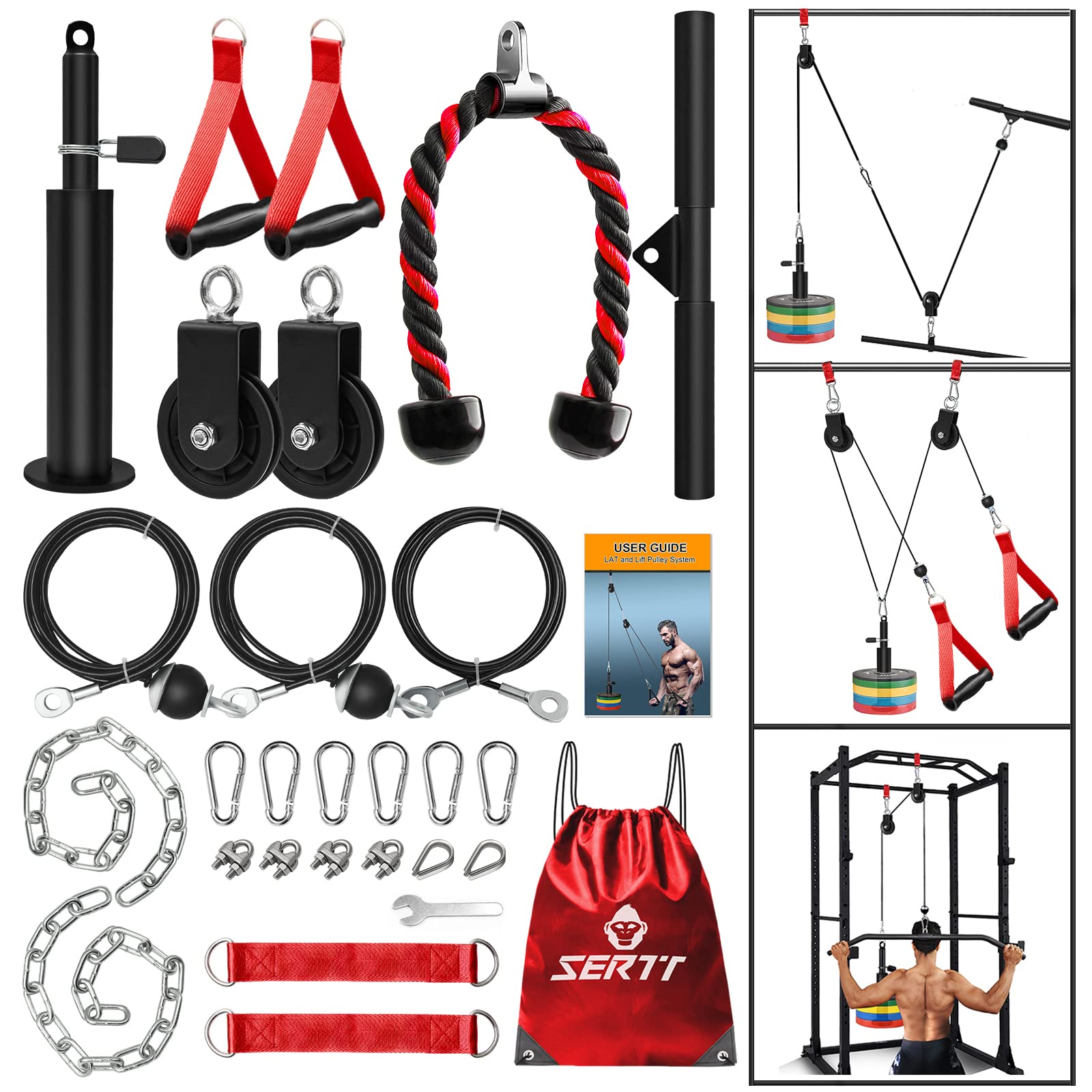 Mua Weight Cable Pulley System Gym, Upgraded Cable Pulley Attachments ...