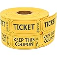 Amazon.com : ESSENTIAL 500 Raffle Tickets Double Roll, Yellow Raffle ...
