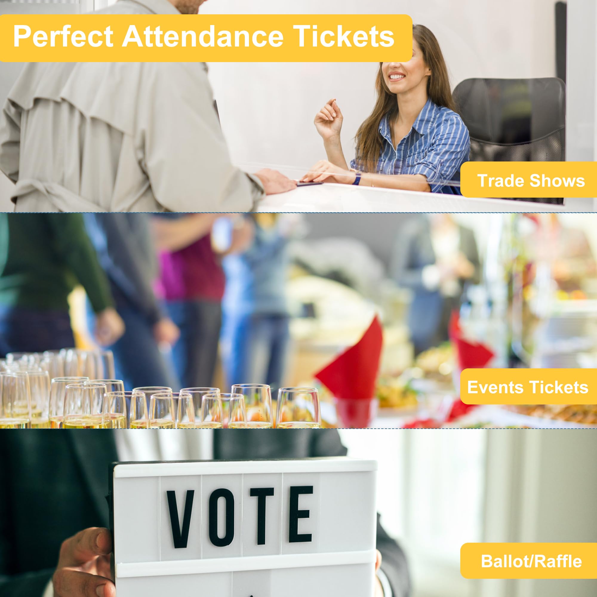 Mua L LIKED 2000 Yellow Raffle Tickets with Perforations and ...