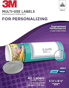 Amazon.com : 3M 5-1/2 X 8-1/2 Inches Multi-Use Labels (3950-H) : All ...