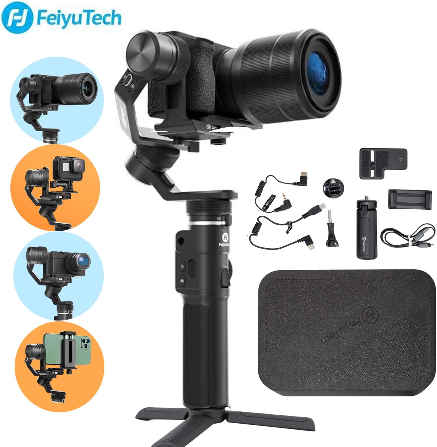 Amazon.com : FeiyuTech G6 MAX Camera Gimbal Stabilizer 3-Axis for Mirrorless Camera/Action ...