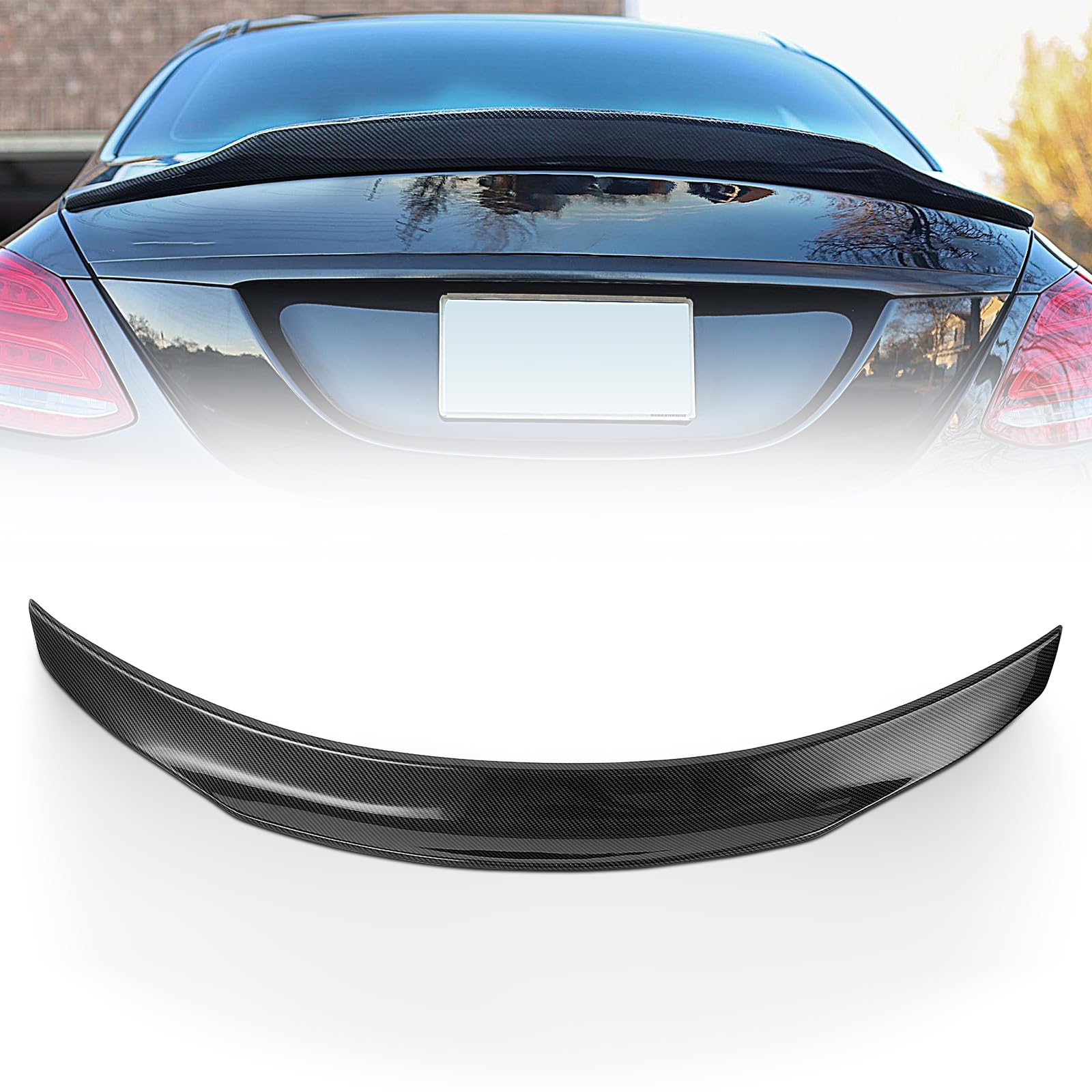 ACLONG Carbon Fiber Rear Spoiler Wing Upgraded Rear Trunk Lid Spoiler ...