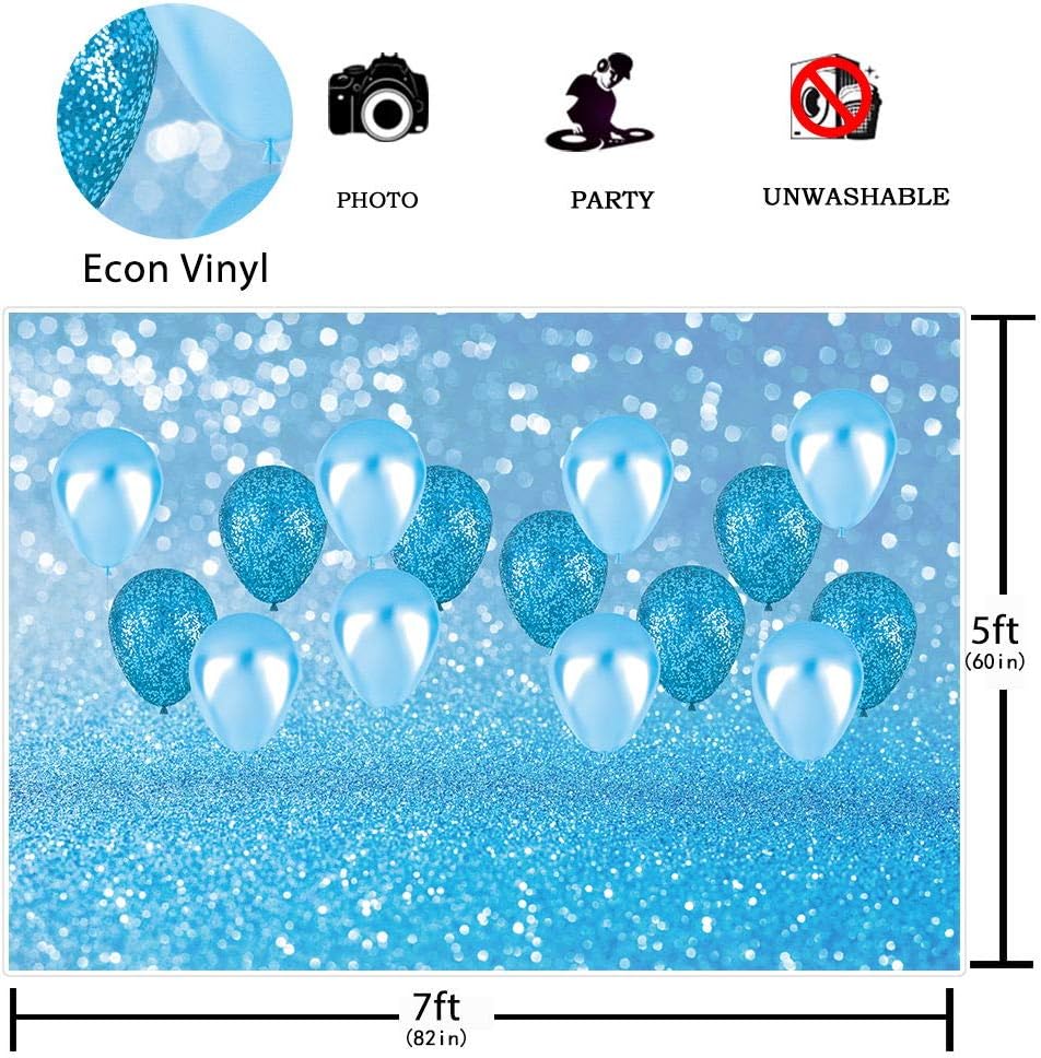 Allenjoy Blue Balloon Backdrop for Photography Shiny Bokeh Glitter ...