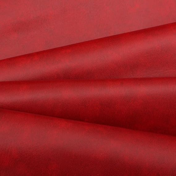 RED FAUX LEATHER LEATHERETTE MATERIAL HEAVY FEEL PVC VINYL UPHOLSTERY ...