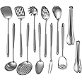 Amazon.com: 304 Stainlss Steel Kitchen Utensils Set, 12 Pcs Long Metal Cooking Utensil Gadgets ...
