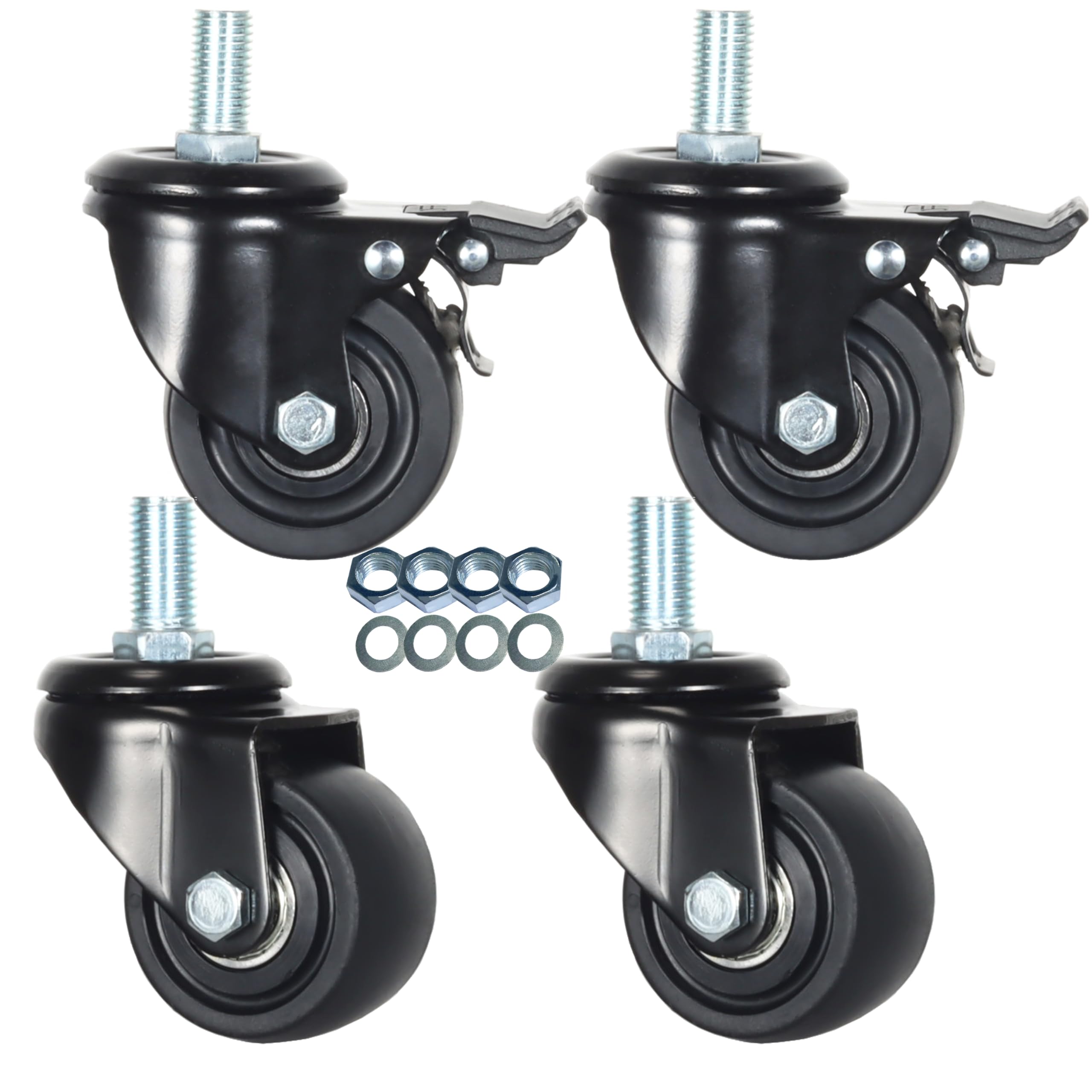 Heavy Duty Casters, M16x30mm Stem Casters Low Gravity Center Swivel ...