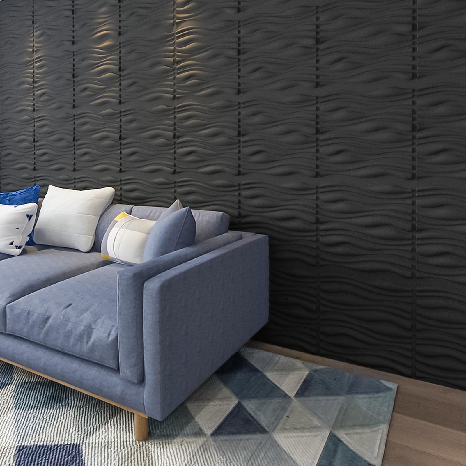 Art3d Durable Plastic 3D Wall Panel PVC Wave Wall Design, White, 12 ...