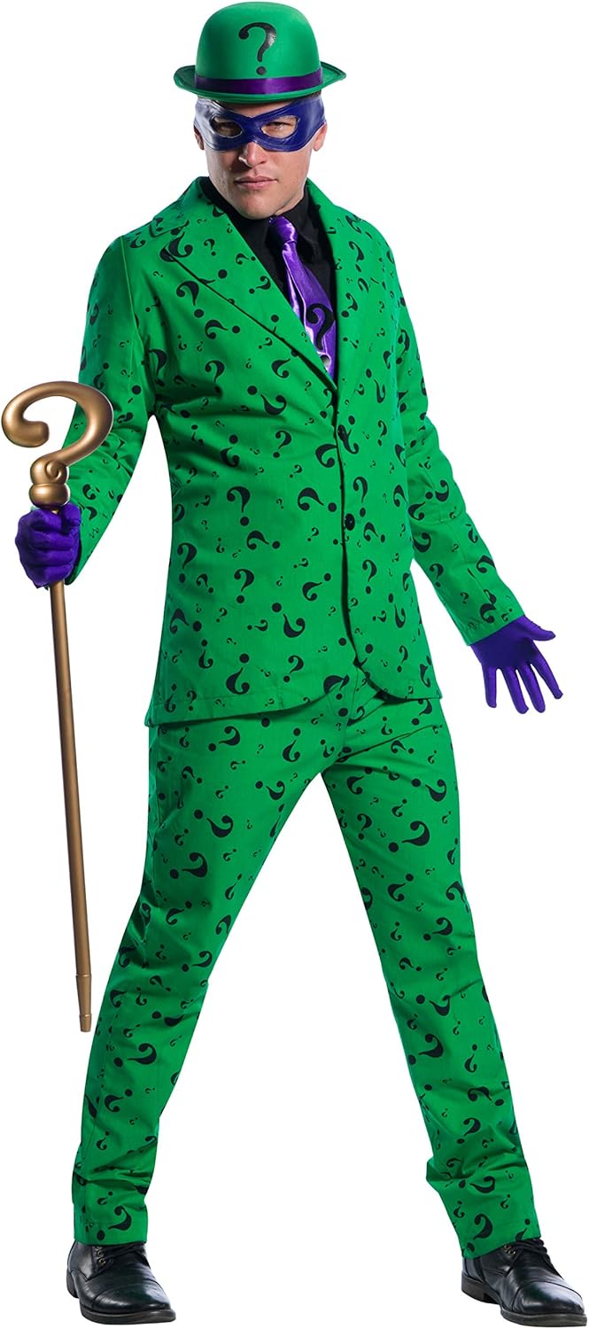 Amazon.com: Charades DC Comics Riddler Men's Costume: Clothing