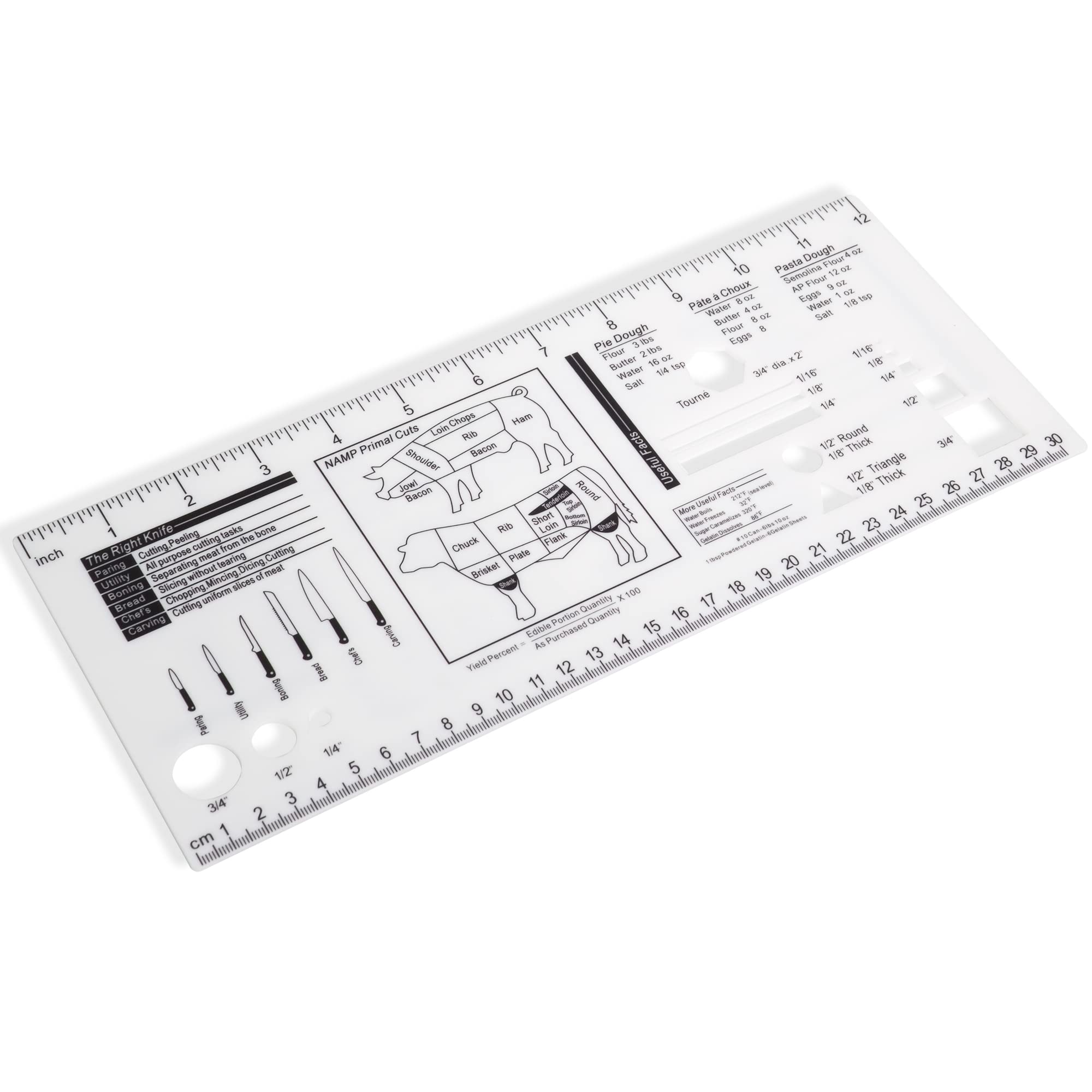 Mua UPTTHOW Culinary Ruler Acrylic Cutting Reference Template Cooking ...