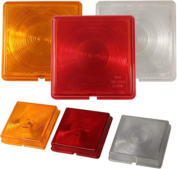 Amazon.com: Genuine Rubbolite 4 inch Square 3 Lens Replacement Set Red ...