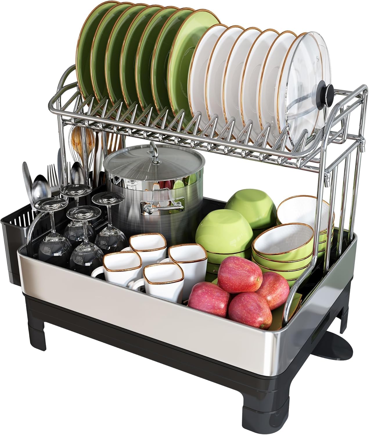 BOOSINY Stainless Steel Dish Drying Rack, Extra Large Dish Racks for ...