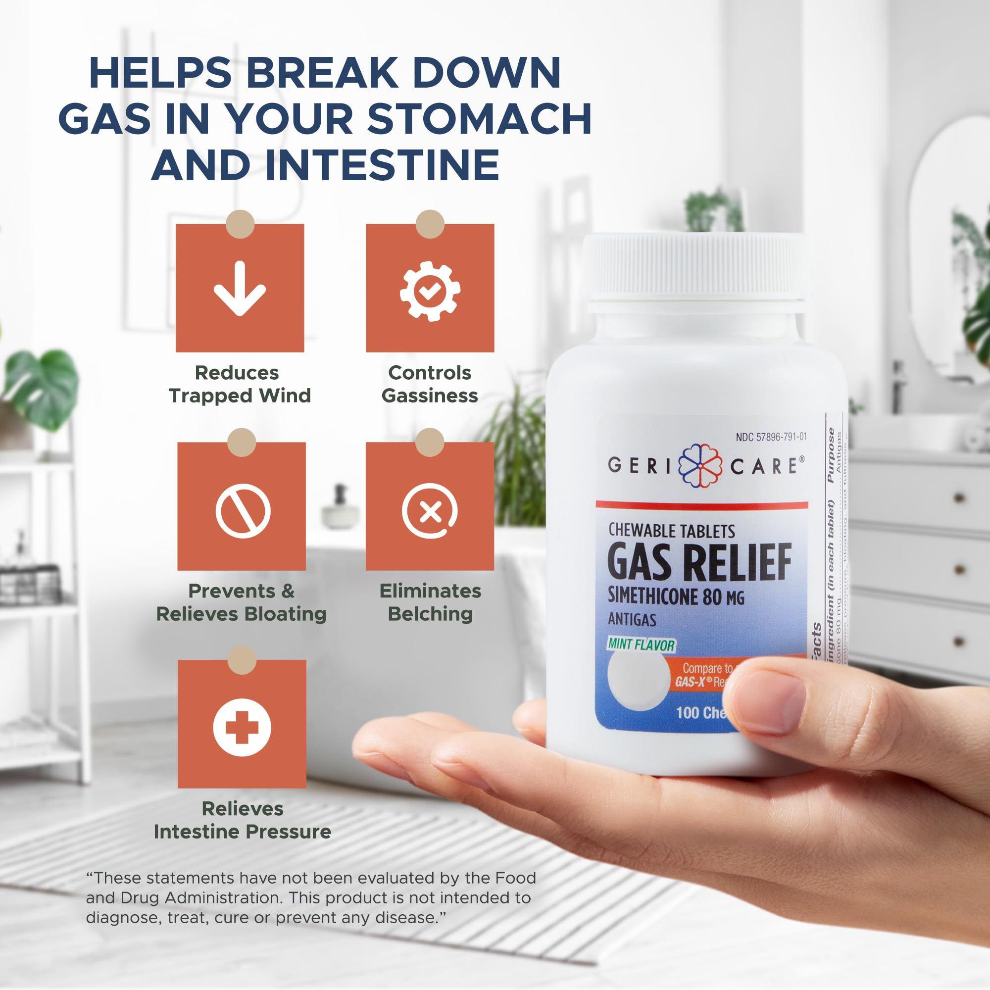 Mua Simethicone Chewable Gas-Relief Tablets 80mg | Fast Relief for Gas ...