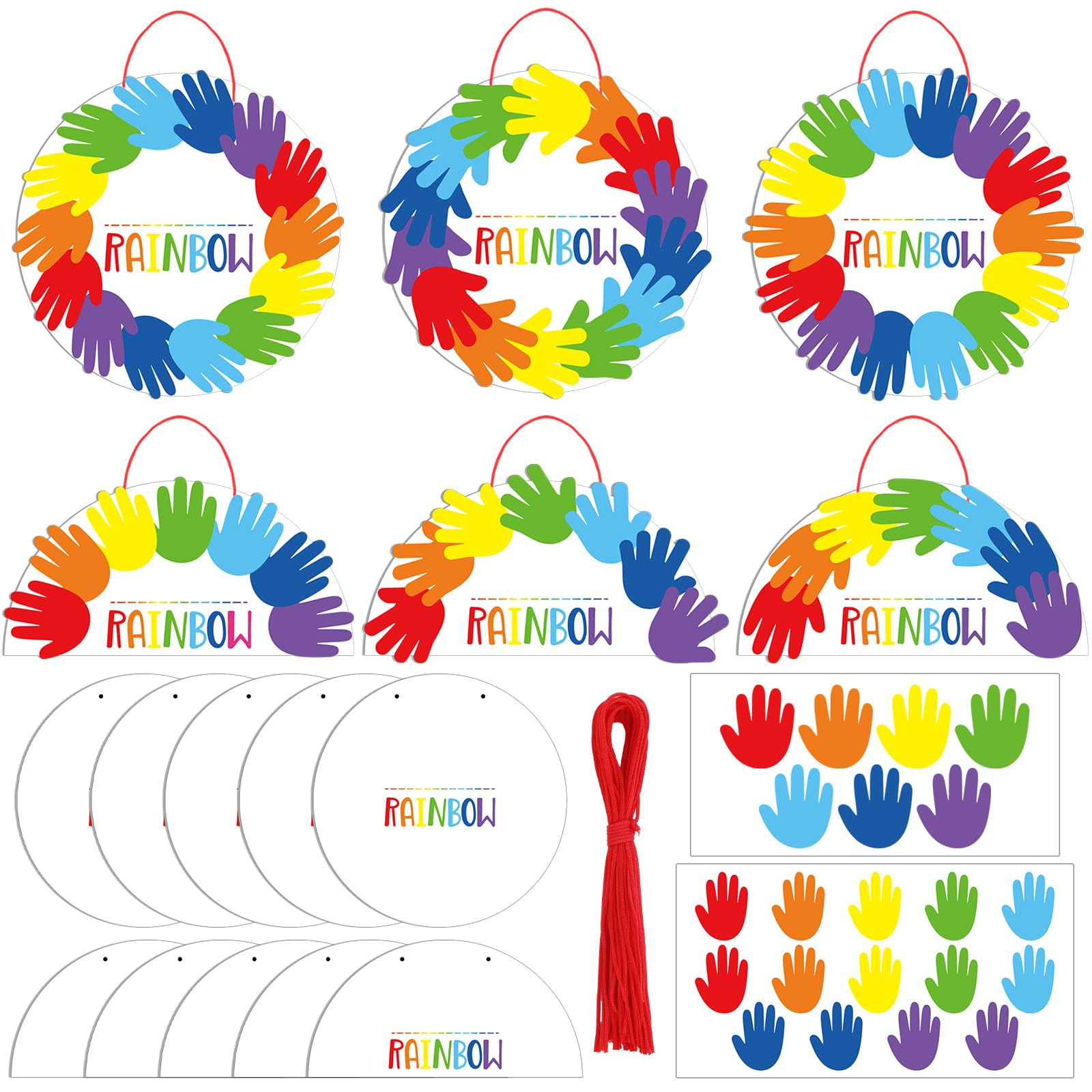Mua 30 Set Rainbow Handprint Sign Craft Kit for Kids, DIY Handprint ...