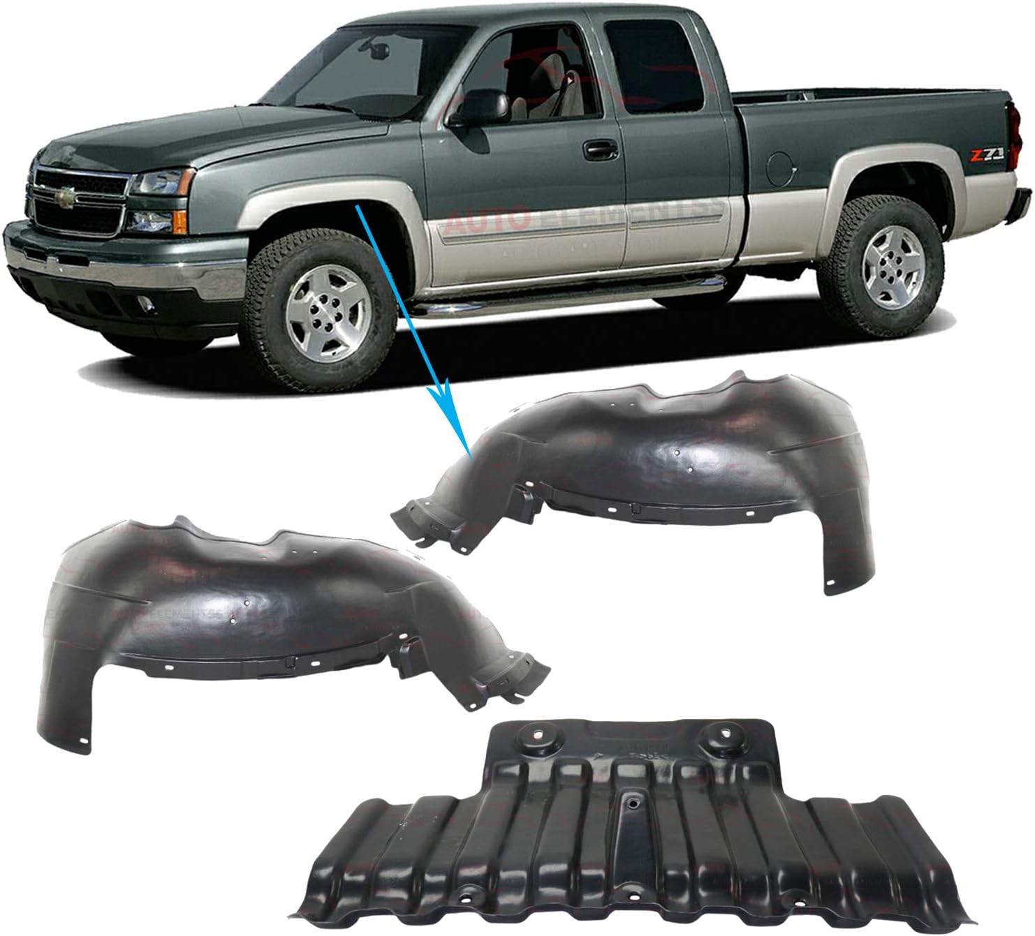 Amazon.com: Autoelementss New Splash Shield Engine Under Cover ...