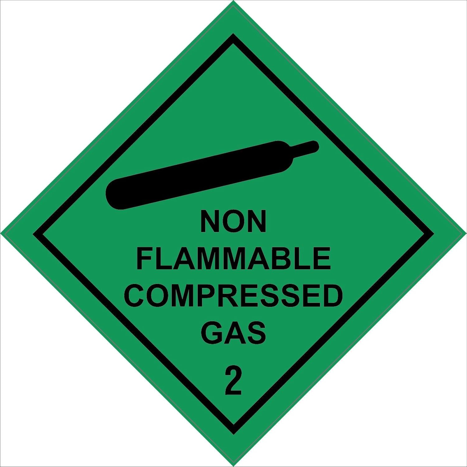 HA093 Hazard Sign Non Flammable Compressed Gas 2 Signs 50mm x 50mm ...