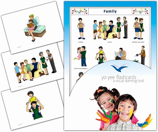 Yo-Yee Flashcards - Family Picture Cards - English Vocabulary Cards for ...