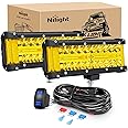 Amazon.com: Nilight Side Shooter LED Light Bar 2PCS 7 Inch Triple Row Spot Flood Combo Yellow ...