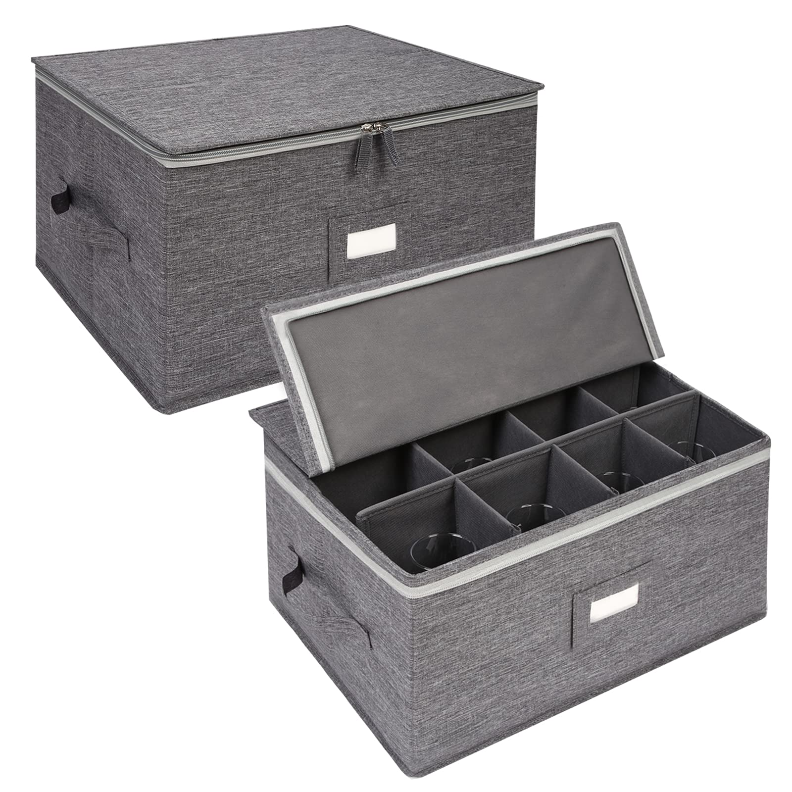 Stemware Storage Containers (2 pack), Wine Glass Storage Box with ...
