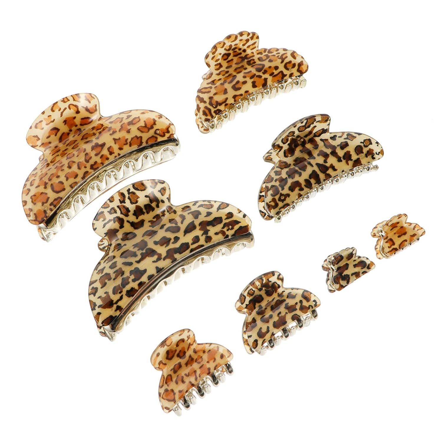 Buy Beaupretty 8PCS Vintage Hair Claw Leopard Printed Banana Clips Claw ...