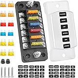Amazon.com: 6 Way Fuse Block Blade Fuse Box with Negative Bus, 6 Circuit Fuse Holder Fuse Block ...